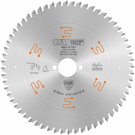 Диск пильный Cmt 285.816.60M, 216x30x2,3/1,6 -5° ATB Z=60