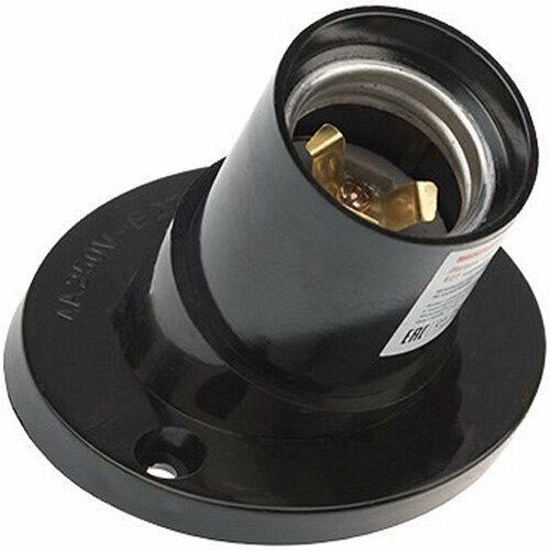 Патрон E27 на стену наклонный карболит Rexant 11-8817 220в 4А до 450Вт - чёрный