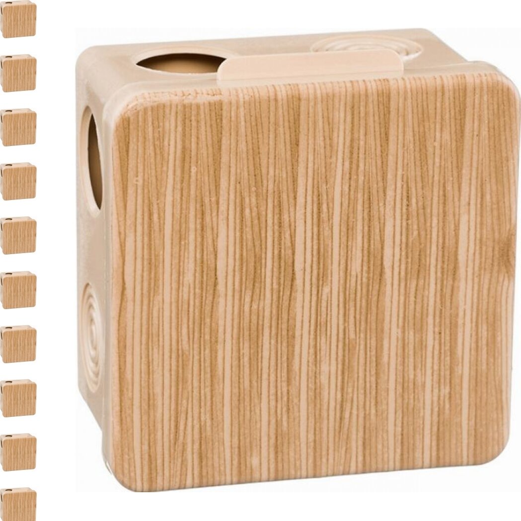 Распаячная коробка TDM Electric Эко 80x80x50 квадратная 7 вводов для открытого монтажа IP54 сосна (комплект из 10 шт.)