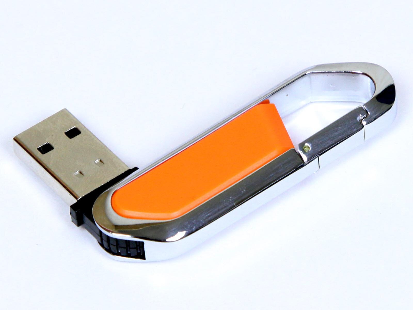 Флешка для нанесения логотипа в виде карабина (4 Гб / GB USB 2.0 Оранжевый/Orange 060)