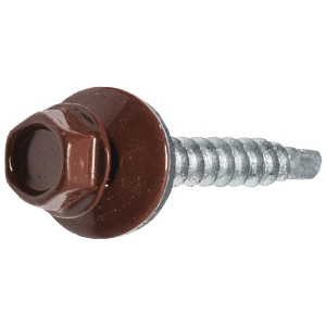 Саморез кровельный 4,8х29 мм цинк шайба с прокладкой PT1 RAL 8017 STARFIX 5000 штук SM-84910-5000