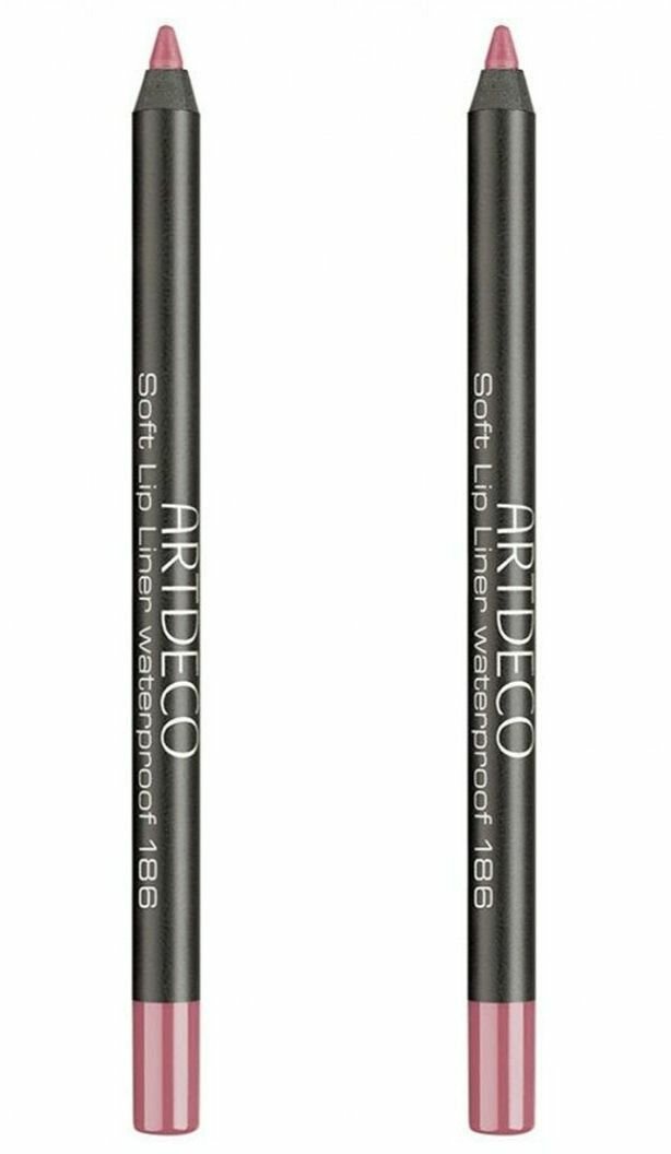 ARTDECO Водостойкий карандаш для губ Soft Lip Liner Waterproof тон 186, 1,2 г, 2 шт