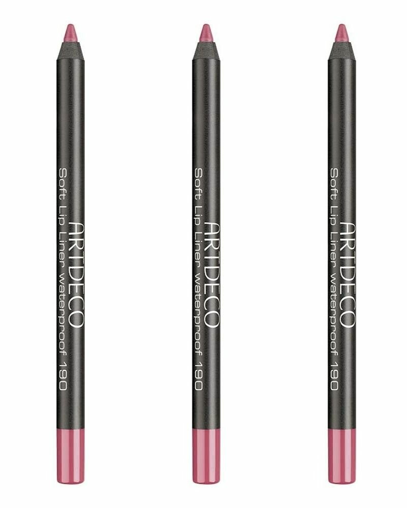 ARTDECO Водостойкий карандаш для губ Soft Lip Liner Waterproof тон 190, 1,2 г, 3 шт