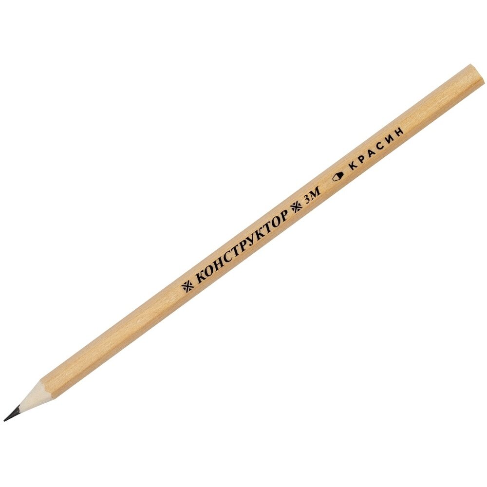 Карандаш чернографитный Красин Конструктор, 3B, дерево-лак, шестигранный (С-314)