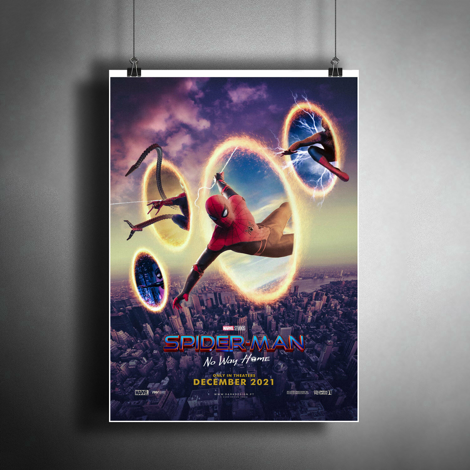 Постер плакат для интерьера "Фильм: Человек-паук: Нет пути домой. Spider-Man: No Way Home (2021). Комиксы Марвел" /A3 (297 x 420 мм)