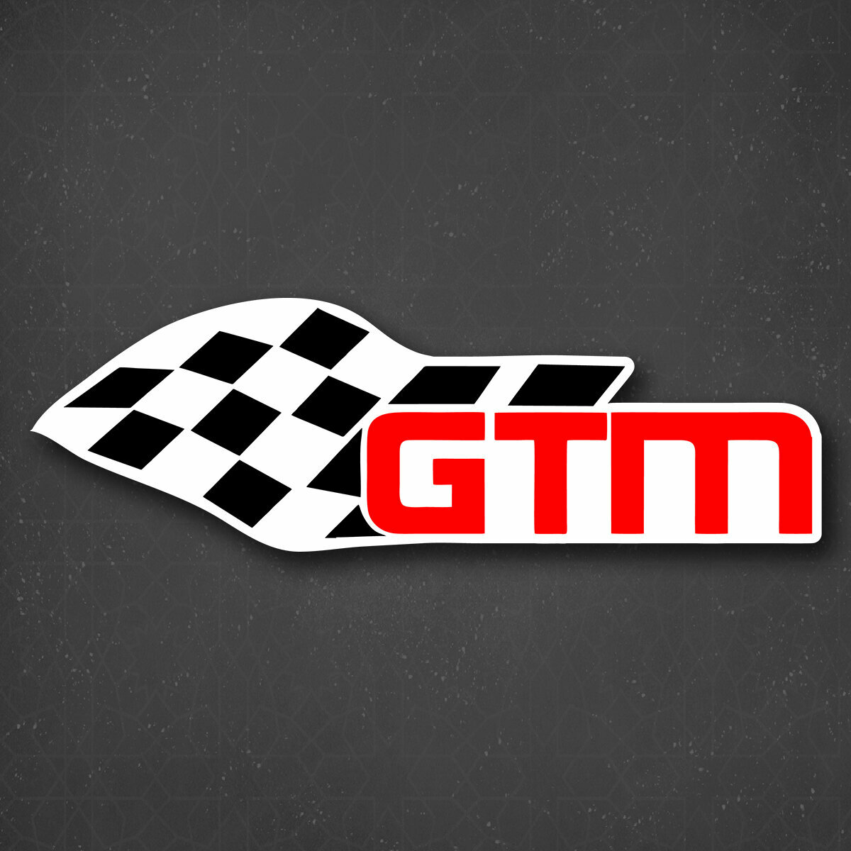 Наклейка на авто "GTM гоночный флаг" 24x7 см