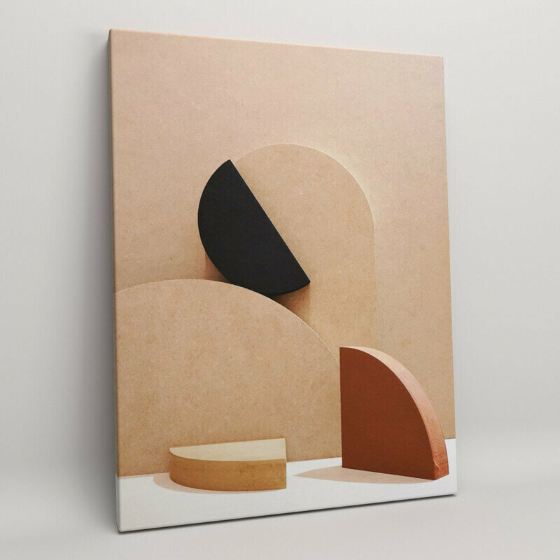 Картина на холсте (интерьерный постер) "Натюрморт - геометрические фигуры", с деревянным подрамником, размер 30x40 см