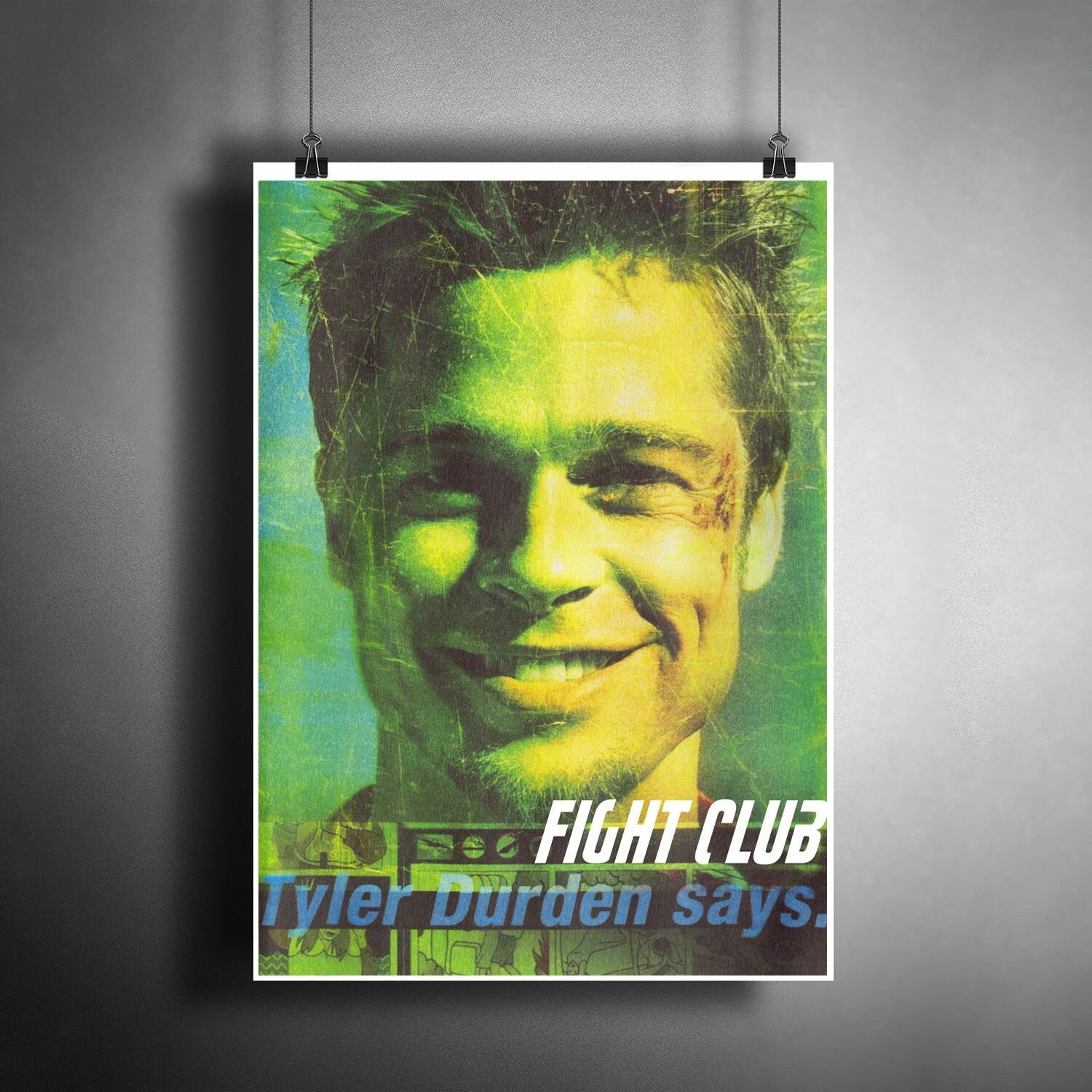 Постер плакат для интерьера "Бойцовский Клуб" Fight Club / Декор дома, офиса, комнаты, квартиры, детской A3 (297 x 420 мм)