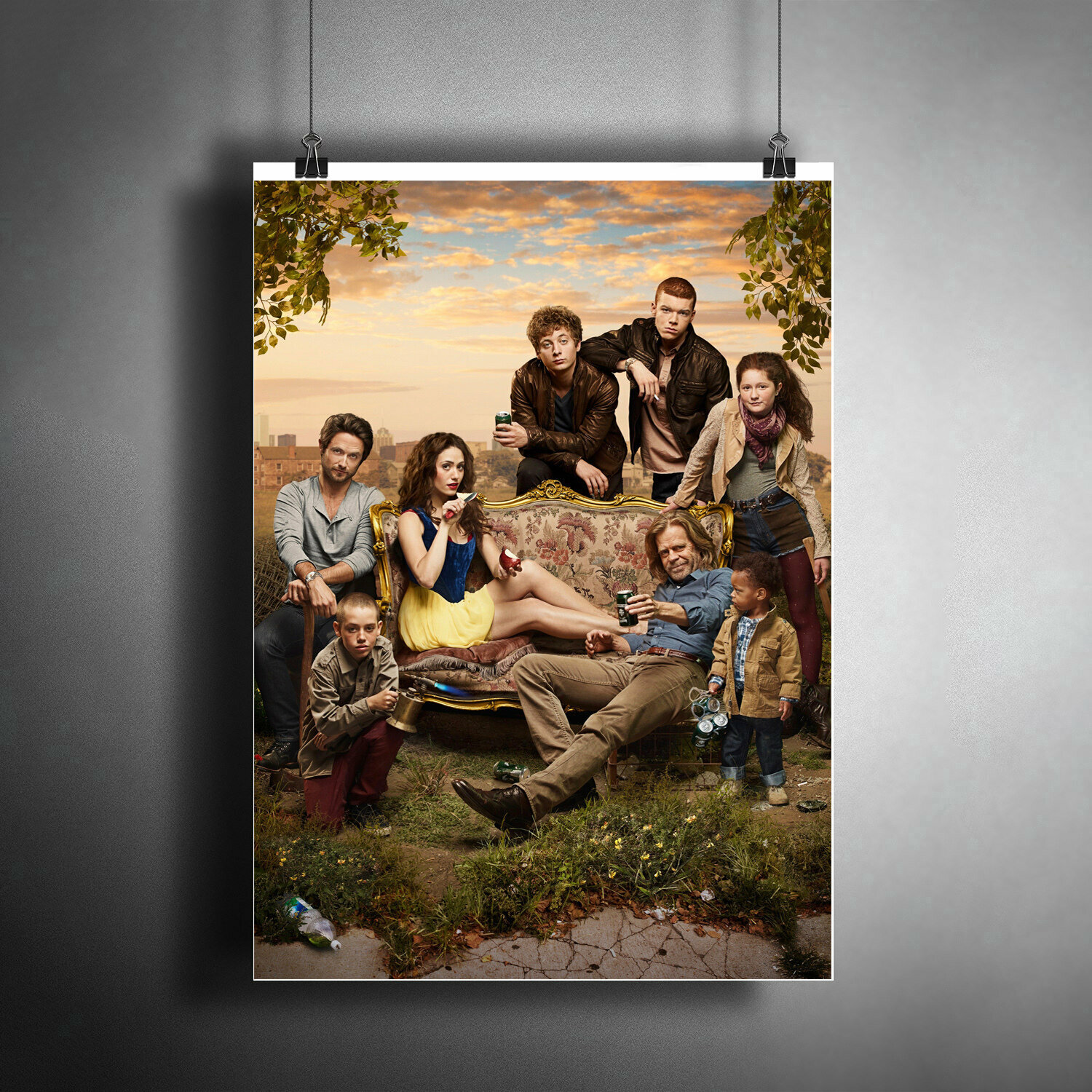 Постер плакат для интерьера "Сериал: Бесстыжие. Shameless. Семья Галлагеров" / Декор дома, офиса, комнаты, квартиры, детской A3 (297 x 420 мм)