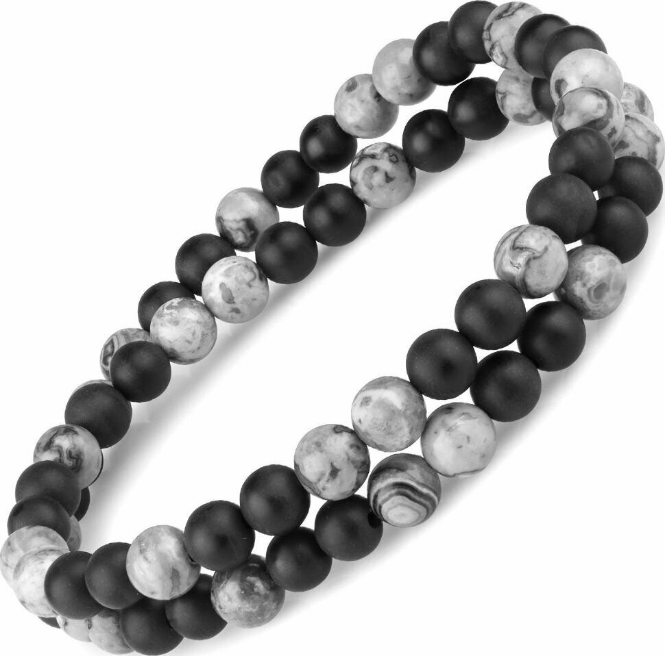 Эластичный браслет, агат, яшма