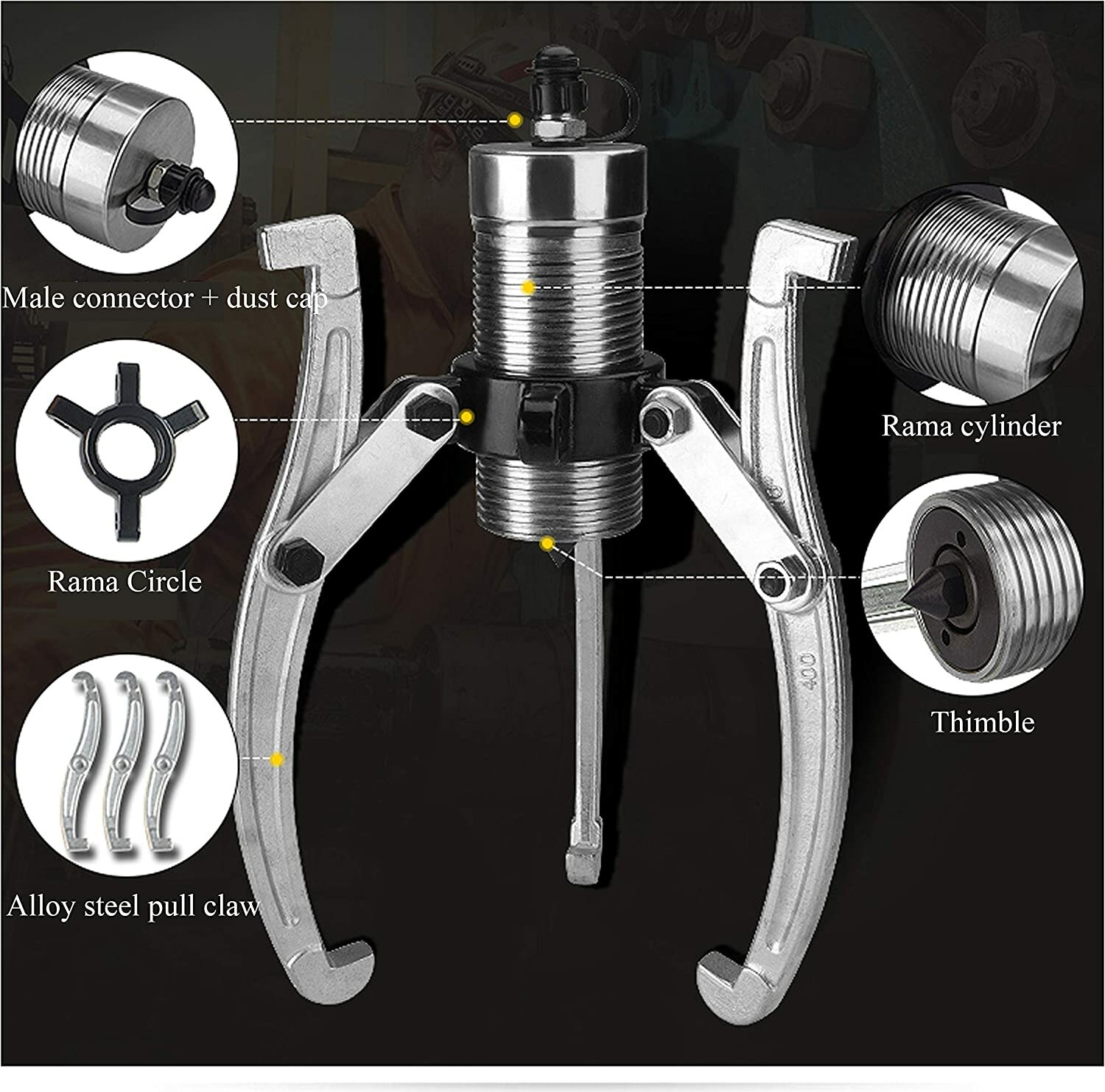 СГ-30Н Съемник гидравлический (FYL-30T) захват 250х400мм 30тн, с выносным насосом