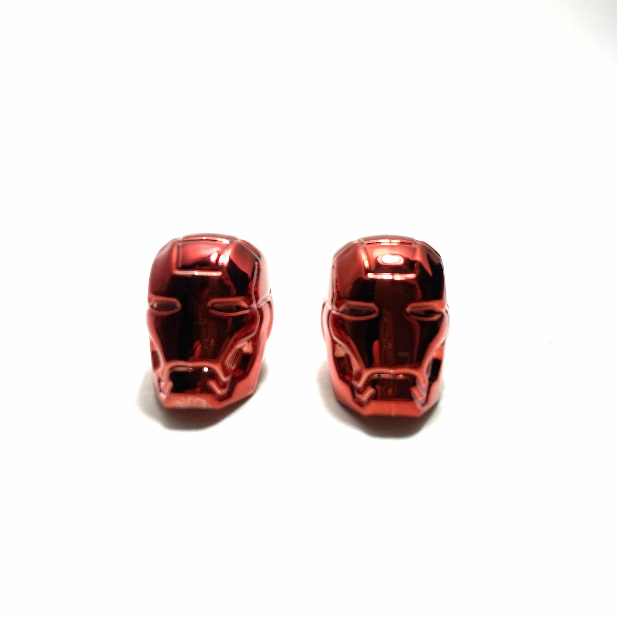 Колпачки на ниппель велосипеда "Железный человек", цвет красный, 2шт.