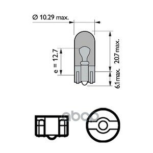Лампа сигнальная WY5W 12V 5W W2,1X9,5D ( 1 ШТ.) Philips арт. 12396NACP