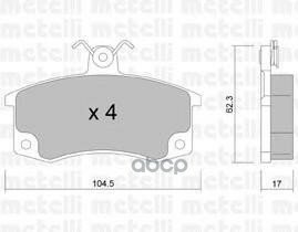 Колодки дисковые передние! Lada 2108-2112 1.1-1.5 86> Metelli арт. 2200620