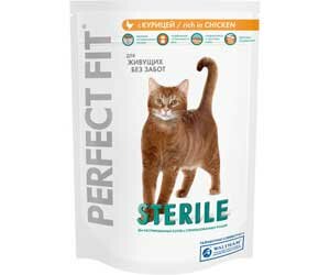 Сухой корм Perfect Fit для кастрированных котов и стерилизованных кошек курица sterile 650г