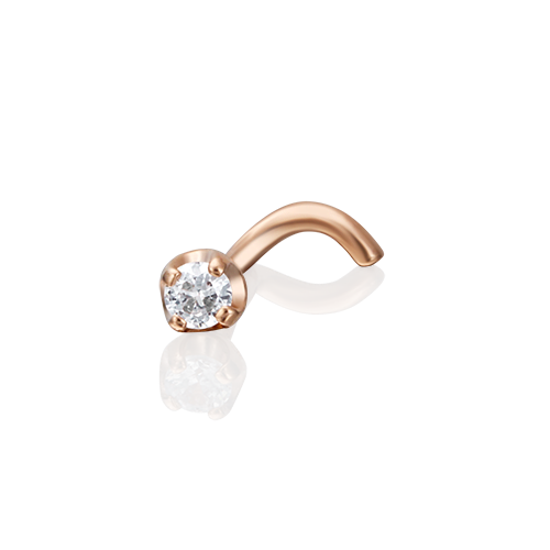 Пирсинг, красное золото, 585 проба, фианит