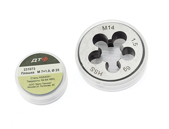 Плашка HSS9341, M14x1,5 мм, Ф38мм ДелоТехники