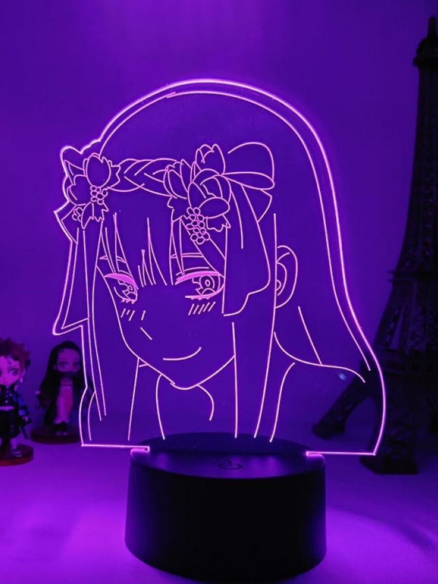 Ночник Аниме Милый во Франксе - Anime Darling in the Franxx. Подарок фанату аниме и манги — декор в комнату с любимыми персонажами, в стиле отаку и японской анимации.