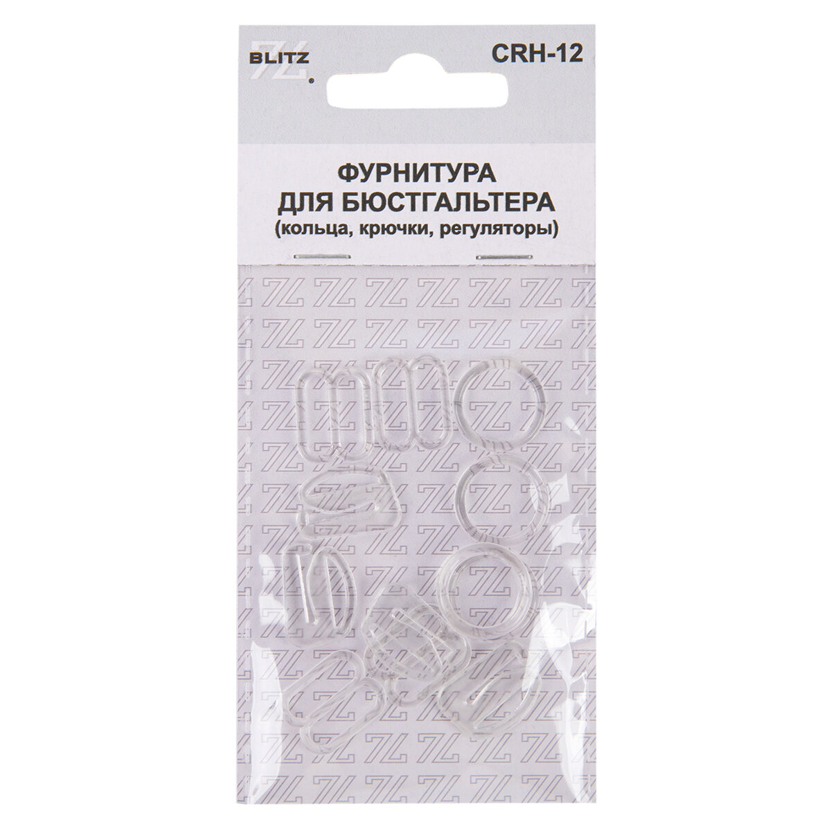 BLITZ CRH-12 набор фурнитуры пластик 12 мм, 12 шт, прозрачный, для проектов