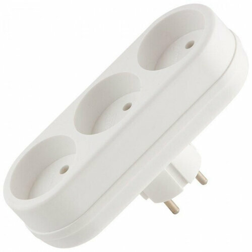 Разветвитель питания на 3 розетки Toker 3L тройник 220в 10А - белый