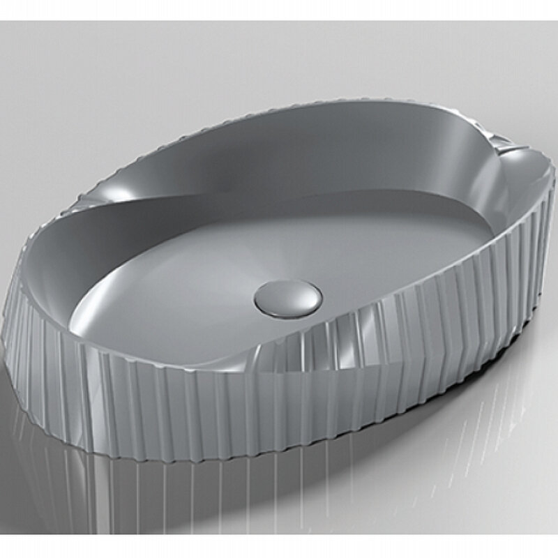 Раковина накладная Ceramalux (Керамалюкс) 78750MPG овальная, серый матовый