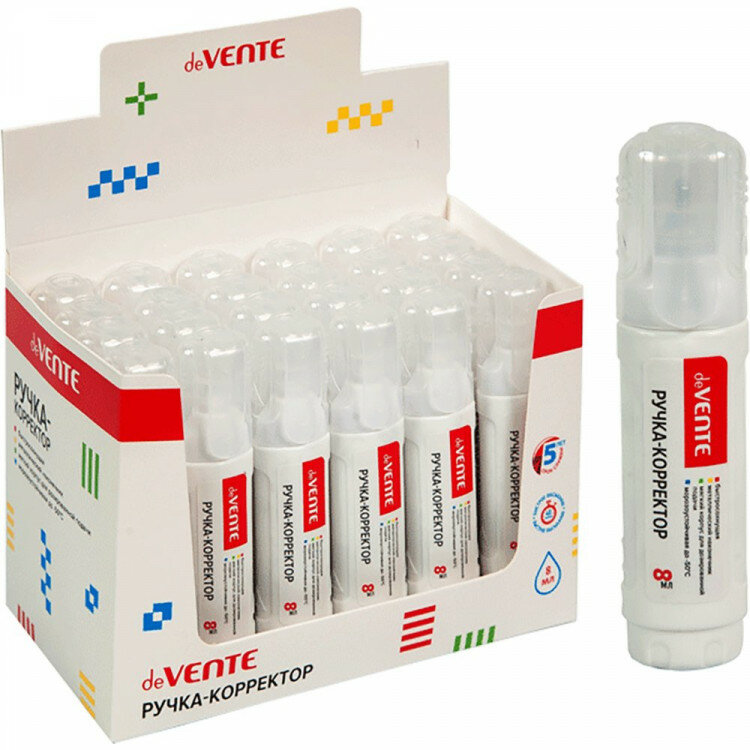 Корректирующая ручка 08мл deVENTE металлический наконечник арт.4061107. Количество в наборе 24 шт.