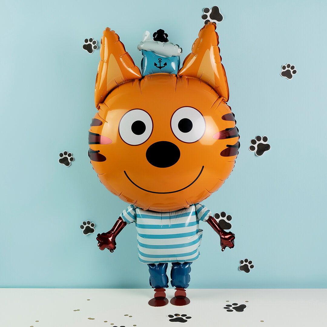 Воздушный шар "Три кота Коржик" - ходячая фигура, 109 сантиметров