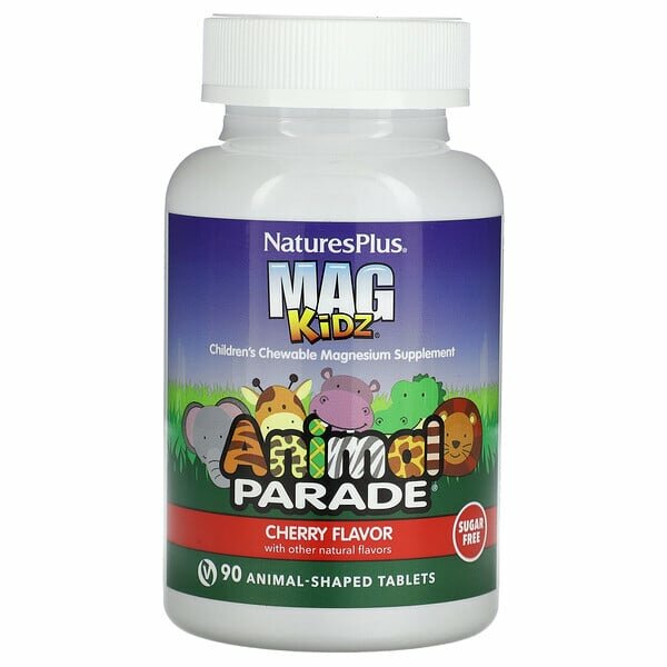 БАД Nature's Plus Animal Parad Mag Kidz, для детей, вишня, от 3 лет, 250г, 90шт