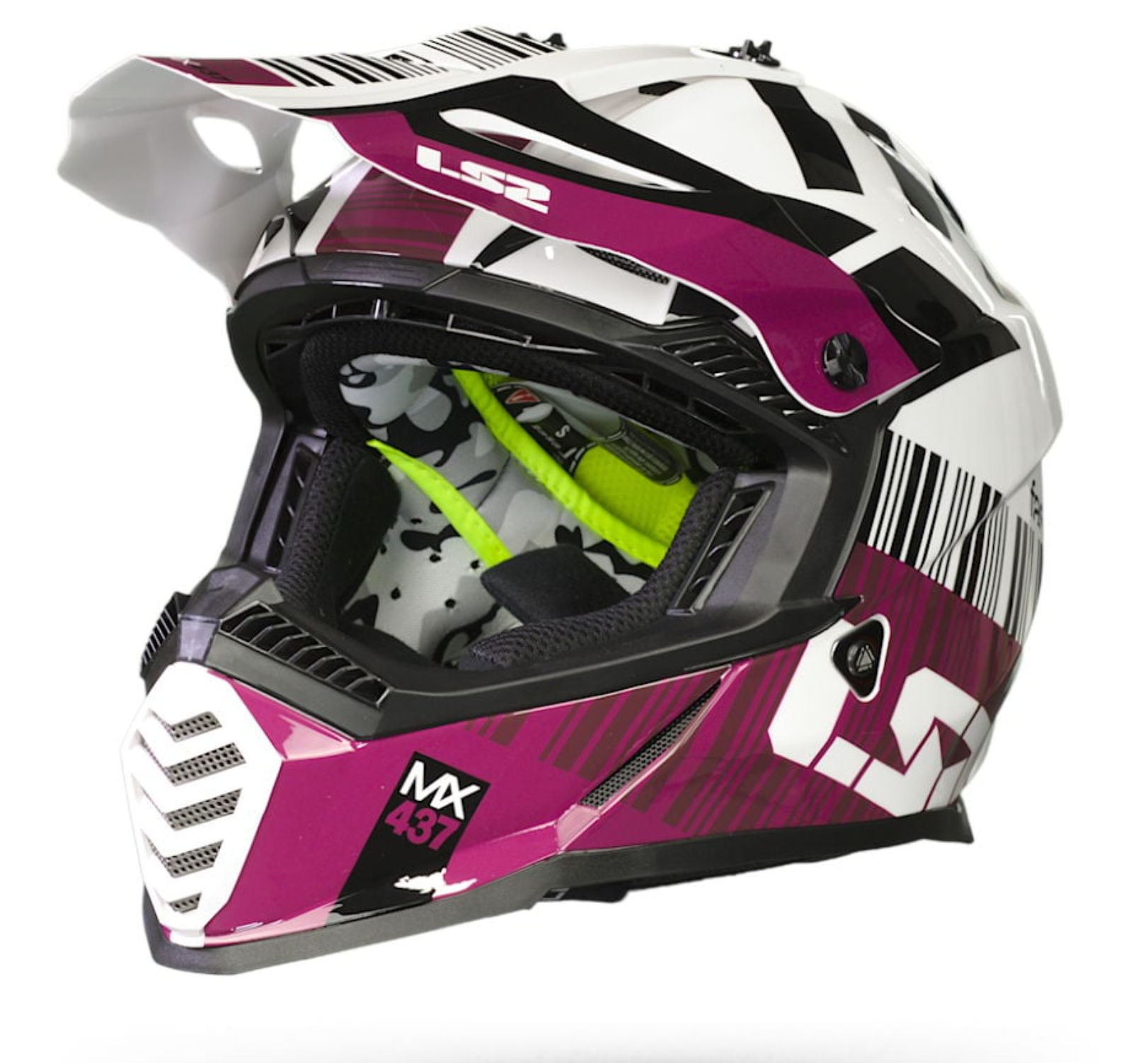 Мотошлем MX437 FAST XCODE LS2 (бело-фиолетовый глянцевый, XL)