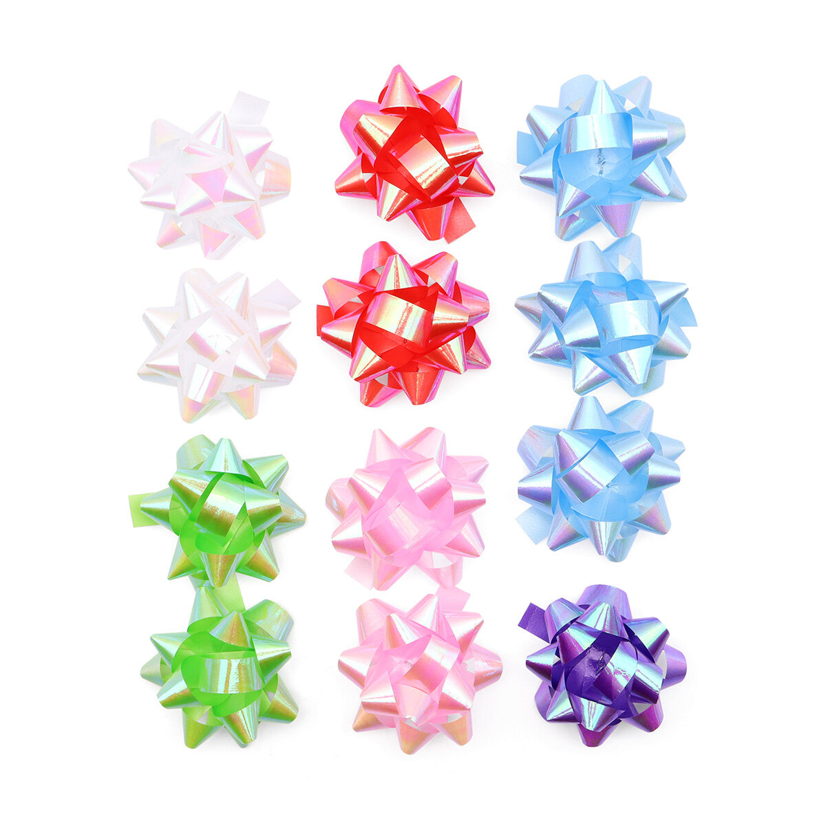 AR398 Бант Звезда, 5*5см, 12шт/упак (розовые/голубые/сиреневые/салатовые/красные)