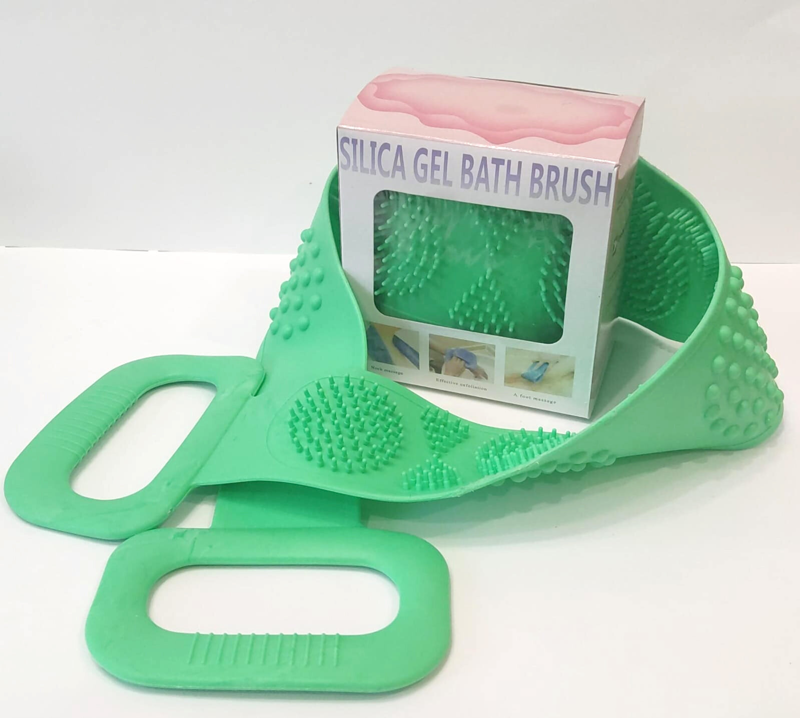 Мочалка массажная Silica Gel Bath Brush двухсторонняя силиконовая 71 см