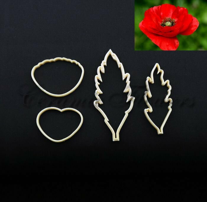 Пластиковые каттеры лепестков и листьев Мака