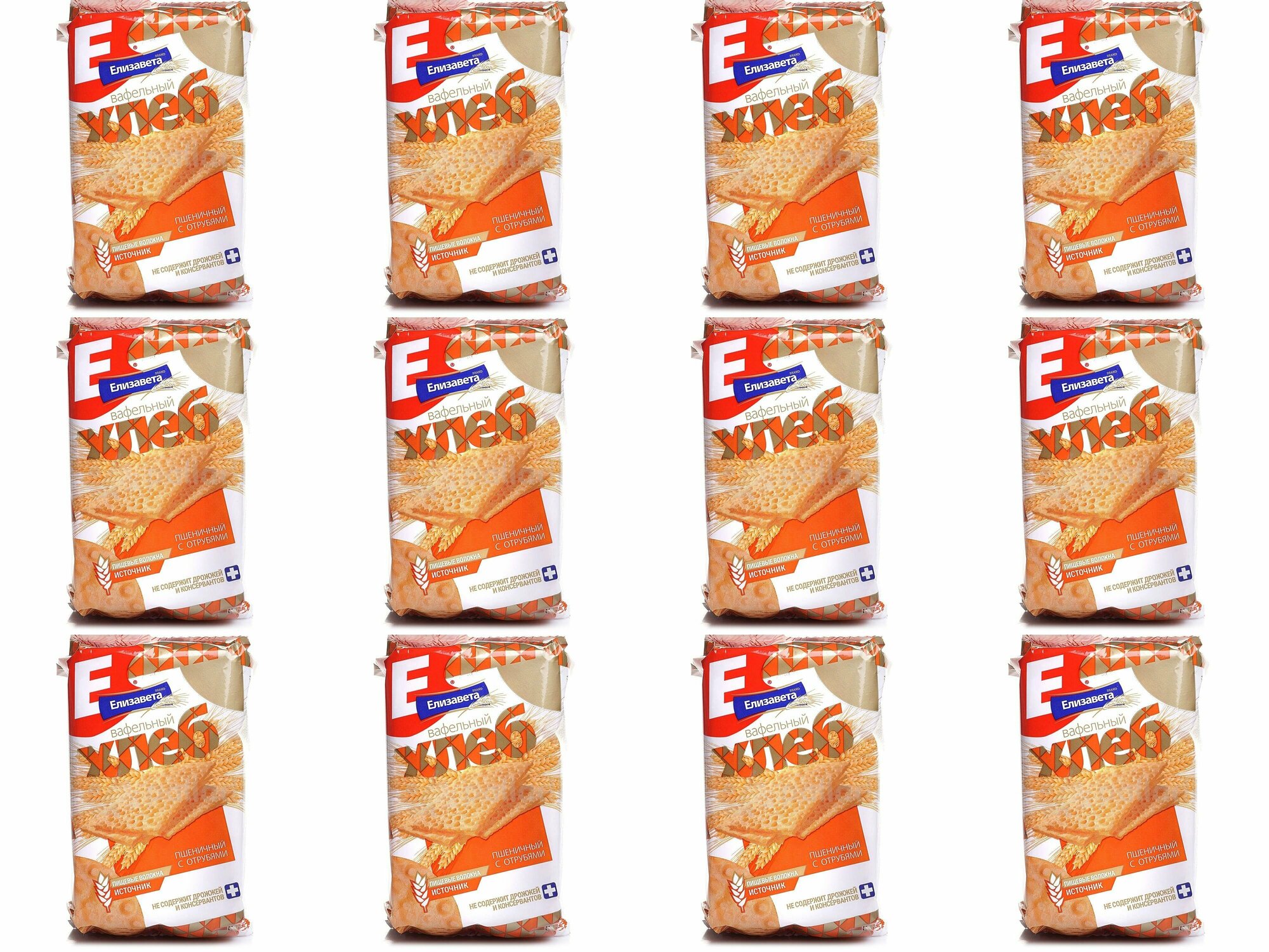 Хлеб Елизавета, вафельный, пшенично-отрубной, 85 гр, 12 уп