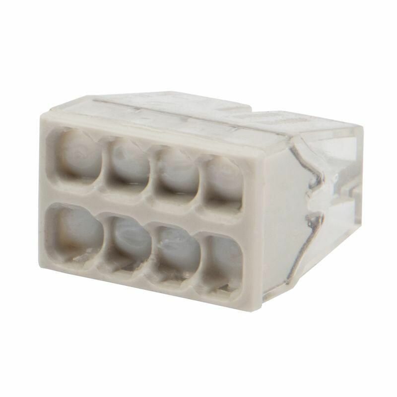 Экспресс-клемма строительно-монтажная СМК 2273-248 8-проводная 0.5-2.5кв. мм с пастой (уп.50шт) Rexant 07-5230