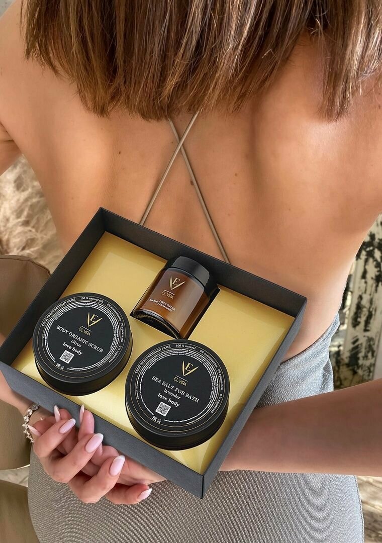 Подарочный набор косметики для женщин, бьюти бокс, подарок женщине и девушке, крем баттер, скраб, соль для ванны