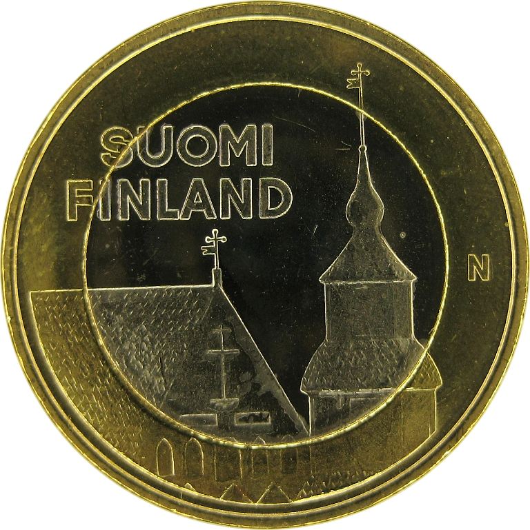 Финляндия 5 евро 2013 Каменные церкви Янаккалы UNC / коллекционная монета