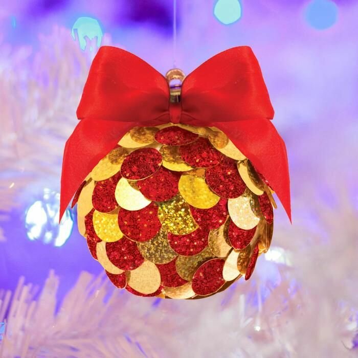 Набор для творчества. Создание новогоднего шара С Новым годом! с пайетками