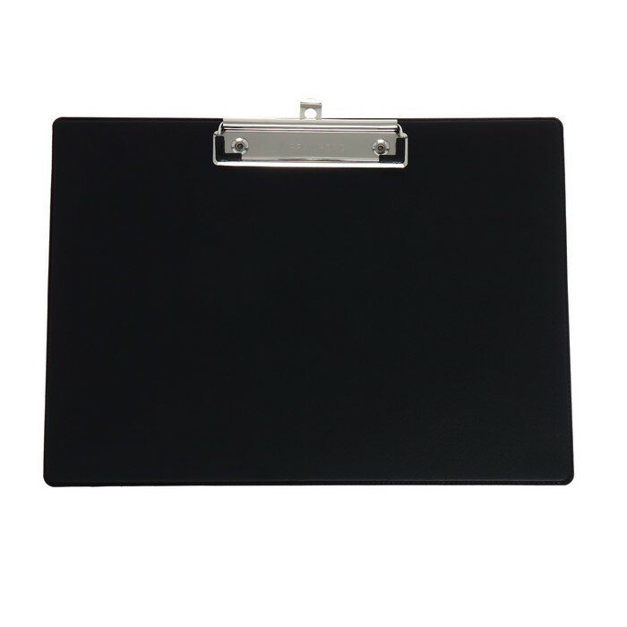 Доска-планшет горизонтальная Brauberg "Number One" A4 с прижимом, черная (232223)