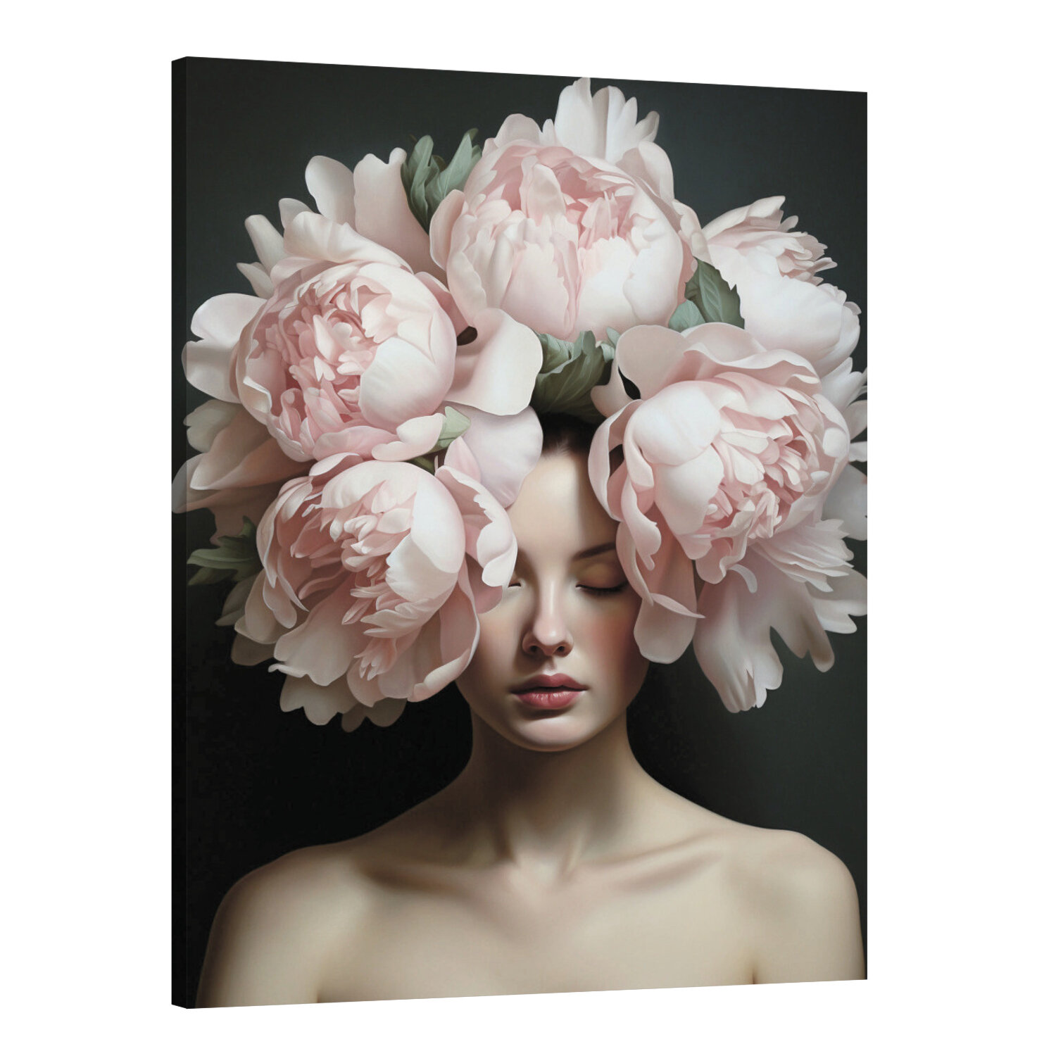 Интерьерная картина 50х70 "Девушка в пионах"