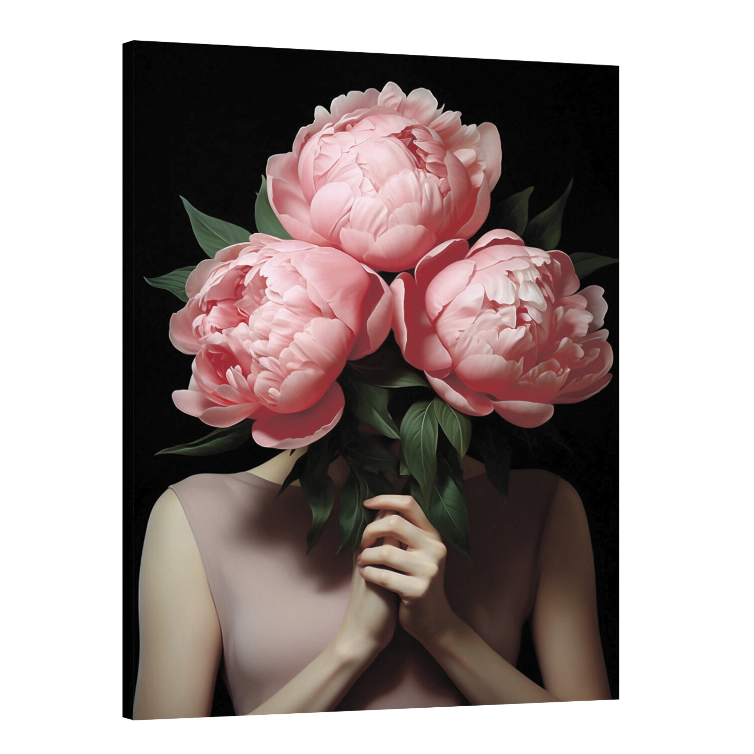 Интерьерная картина 50х70 "Девушка в пионах"