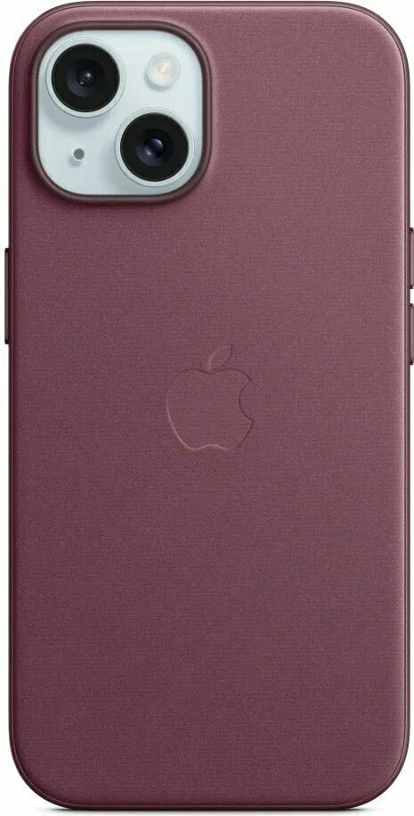 Чехол для Apple iPhone 15 FineWoven Case с MagSafe, Mulberry / Бордовый (оригинал)