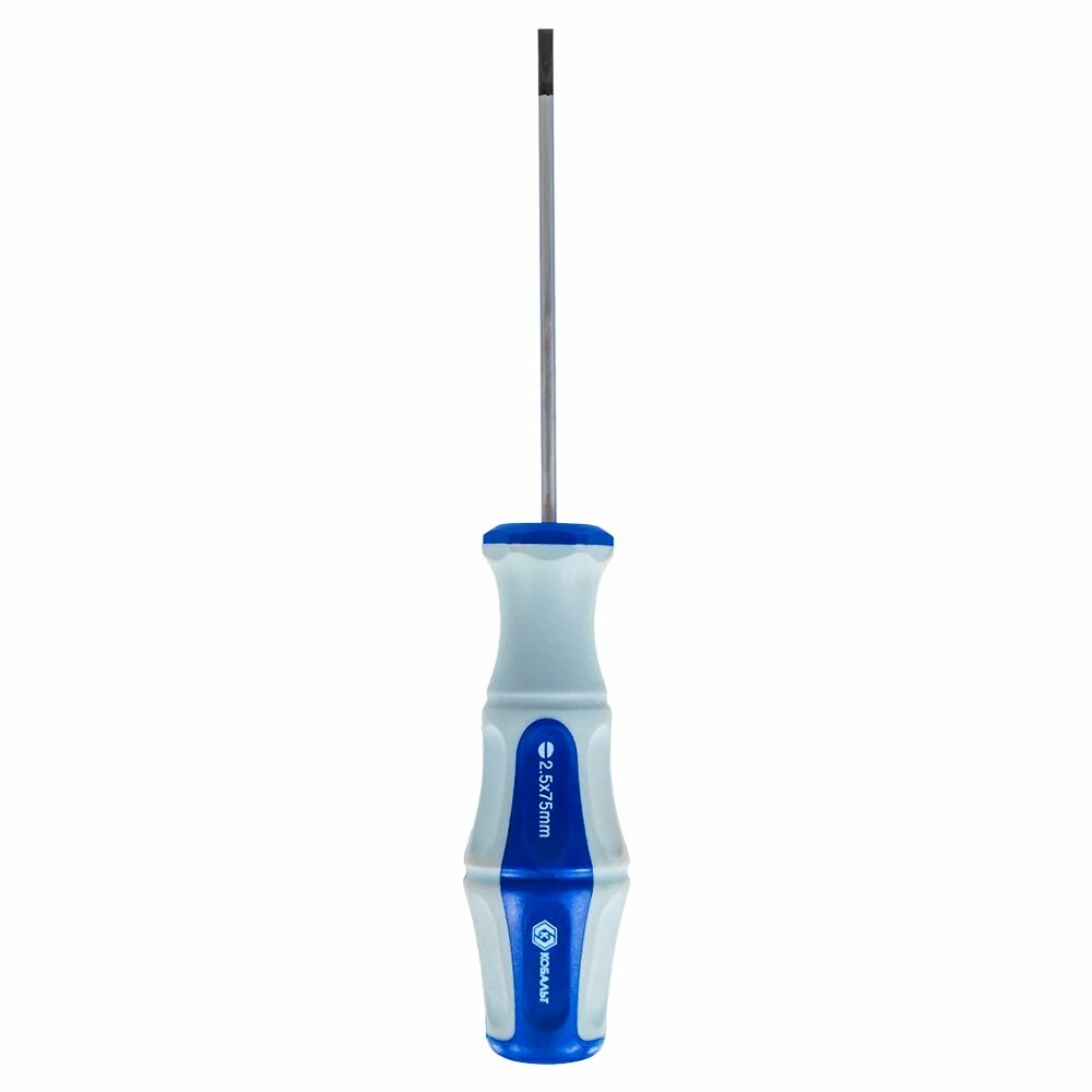 Отвёртка кобальт Ultra Grip SL 2,5 х 75 ммCR-V, двухкомпонентная рукоятка (1 шт.) подвес