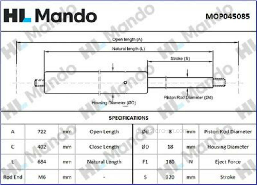 Амортизатор капота Mando арт. MOP045085