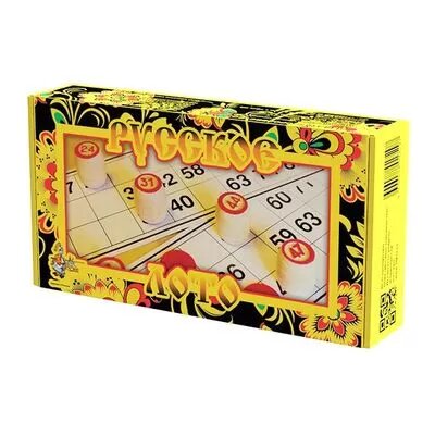 НастИгра Лото. ДК."Русское лото". дерев. бочонки. желтое. к/у. (01729)