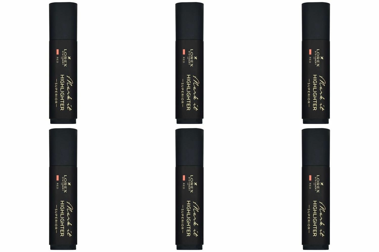 LOREX Маркер, Superior, Mark it, красный, неон, скошенный, 1-5 мм, 6 уп