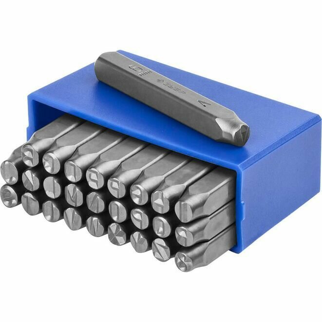 Клейма штамповочные ЗУБР высота буквы 6 мм, Cr-V сталь, Профессионал