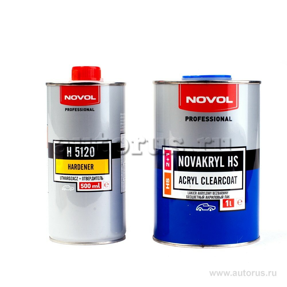 Лак новакрил hs 2+1 с отвердителем , 1л+0,5л novol 38043 - 35631