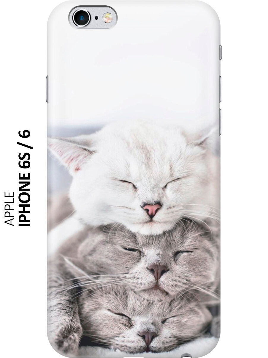 Силиконовый чехол на Apple iPhone 6s / 6 / Эпл Айфон 6 / 6с с рисунком "Три кота"