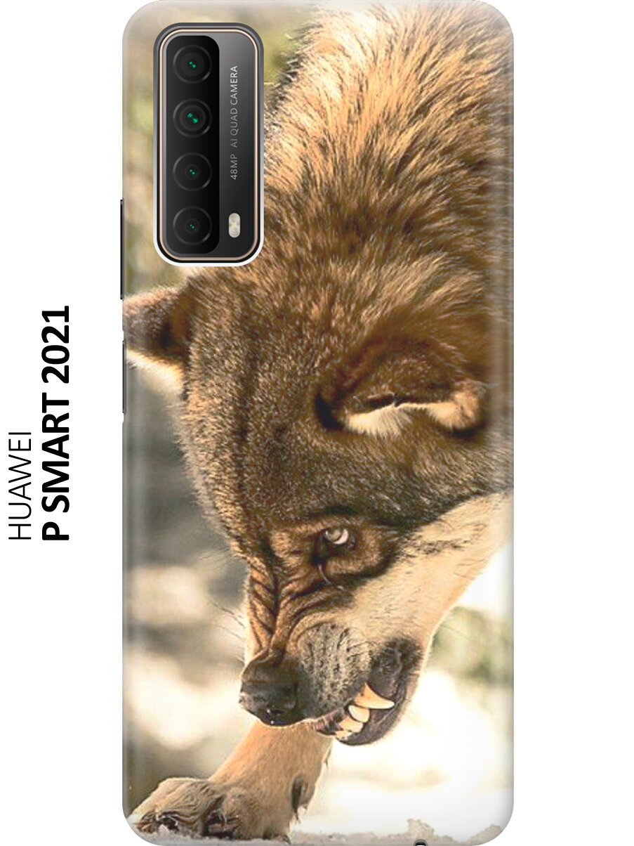 Силиконовый чехол Лютый волк на Huawei P Smart (2021) / Хуавей П Смарт (2021)