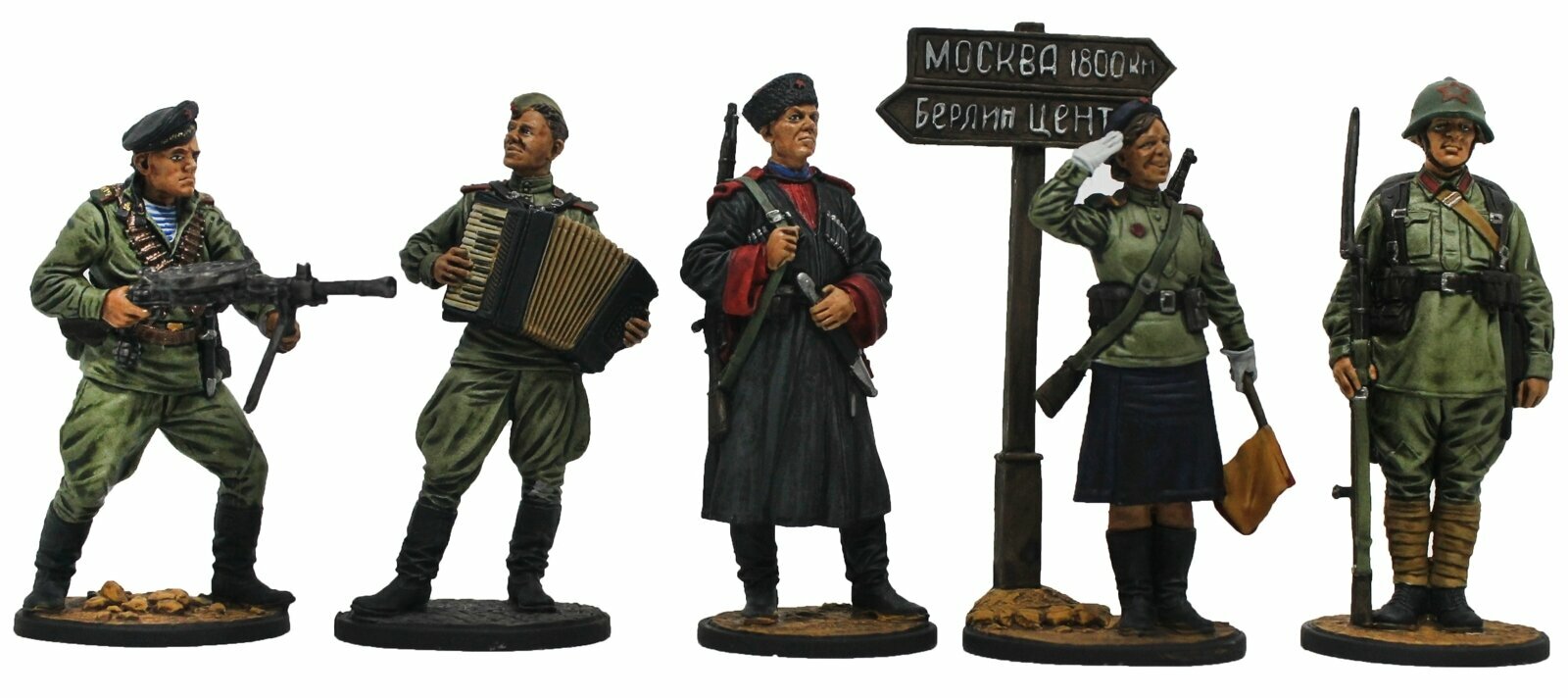 "Вторая мировая война, Красная Армия" №5ЕК (5 п1) набор оловянных солдатиков полуколлекционный покрас в картонной коробке